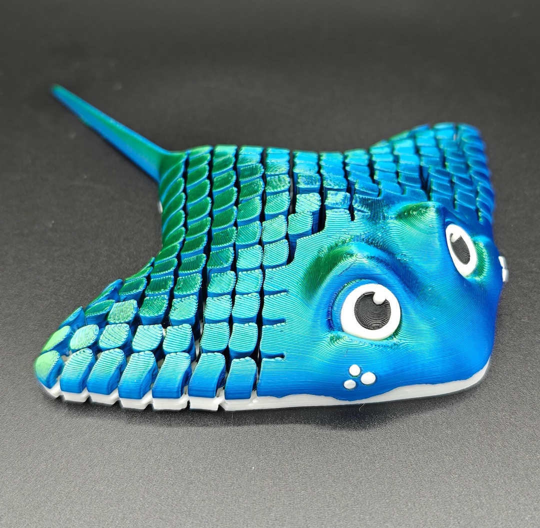 Manta Ray sting Ray 3D Printed Multicolor Fidget Toy & Stress Relief ...