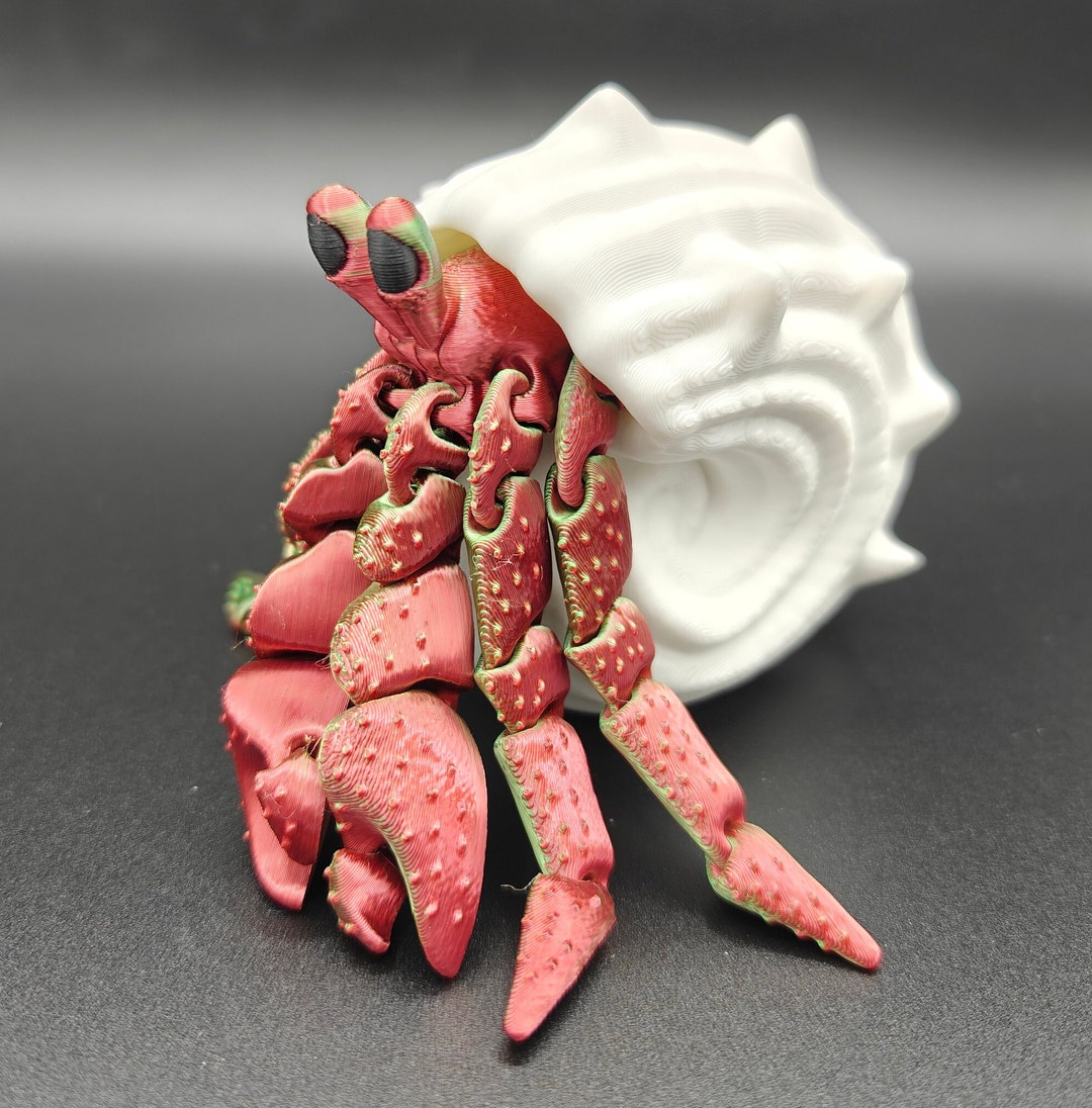 Cute 3D Printed Hermit Crab Fidget Toy With Multicolor Removable Shell ...