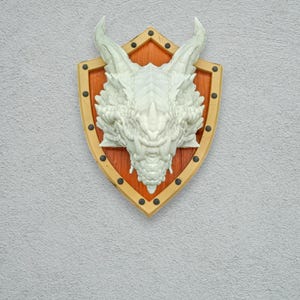 Dragon Head Wall Mount Trophy Dnd Decor Ready for Painting 3D Printed ...