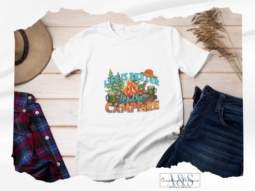 Camping Heat Transfer | Campfires | Bonfires | Family Fun | Red| | Wood ...