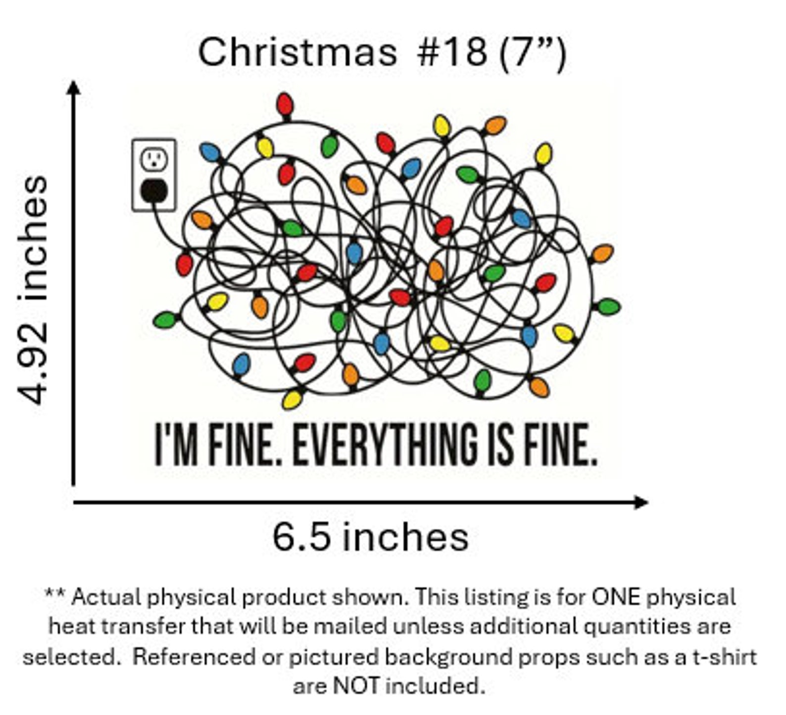 Christmas Heat Transfer String Christmas Lights Bulbs Colorful Full ...