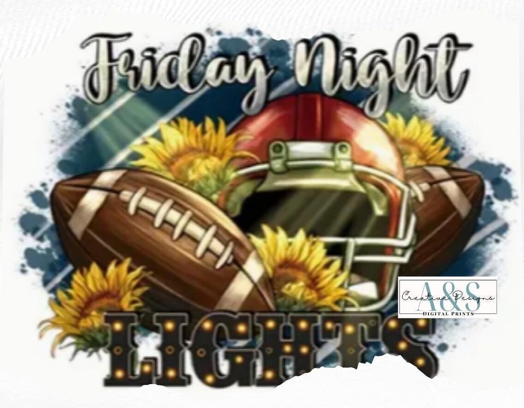 Football Heat Transfer Friday Night Lights Helmet Glove Gift Full Color ...