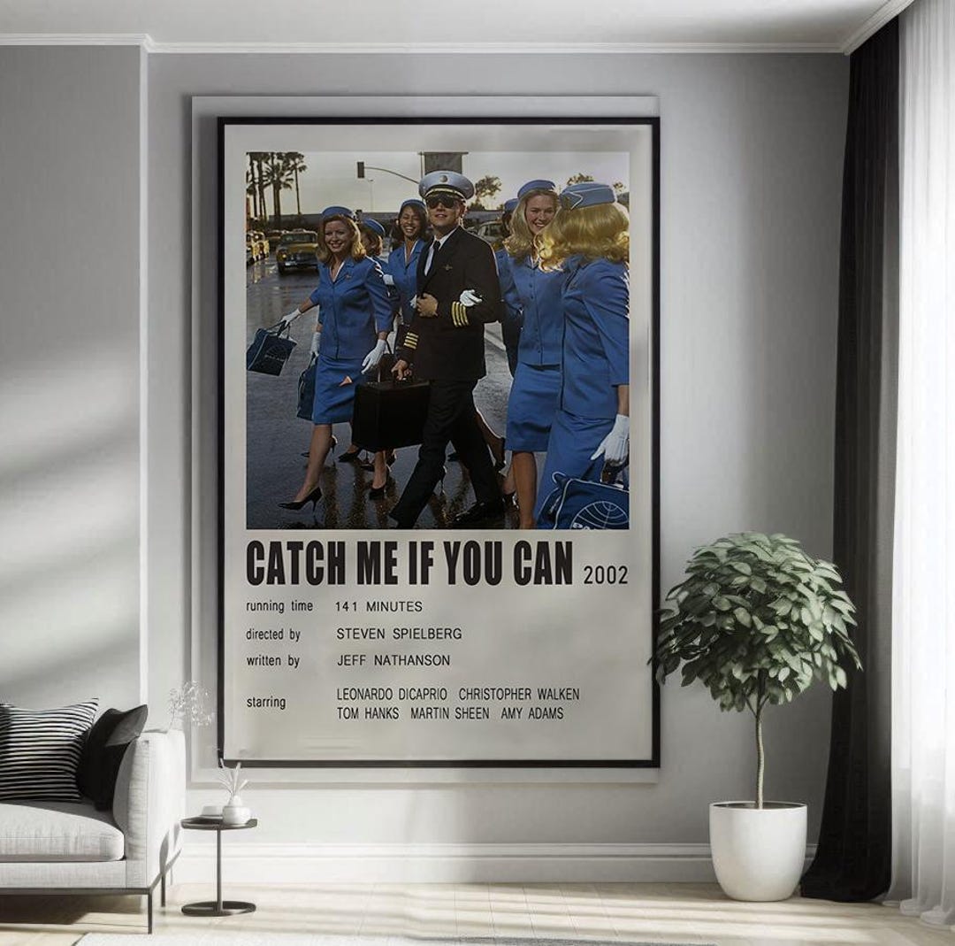 Catch Me If You Can 2002 Movie Poster Canvas Poster Minimalist Poster ...