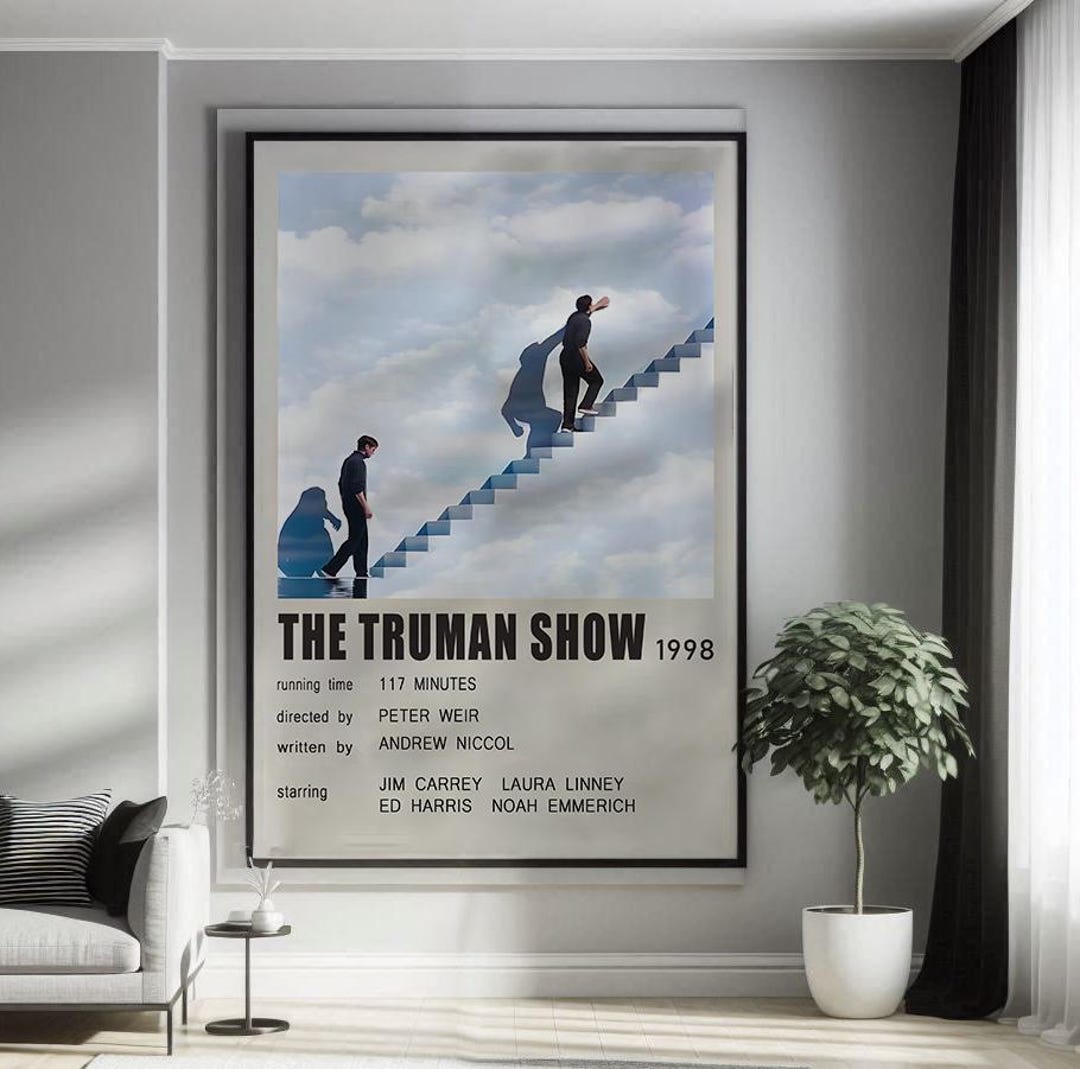 The Truman Show 1998 Movie Poster Movie Poster Canvas Poster Minimalist ...