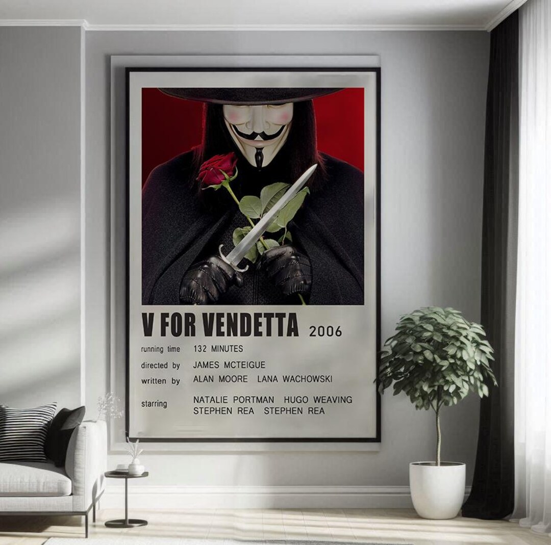 V for Vendetta 2006 Movie Poster Canvas Poster Minimalist Poster Art ...