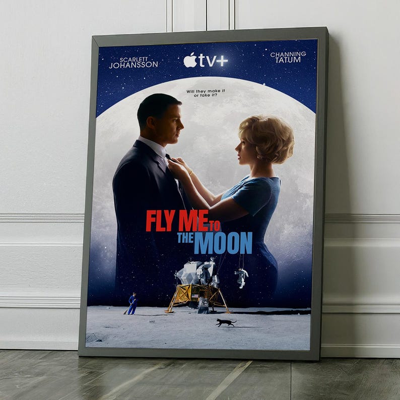 Fly Me to the Moon 2024 Movie Poster Canvas Poster Movie Poster Art ...