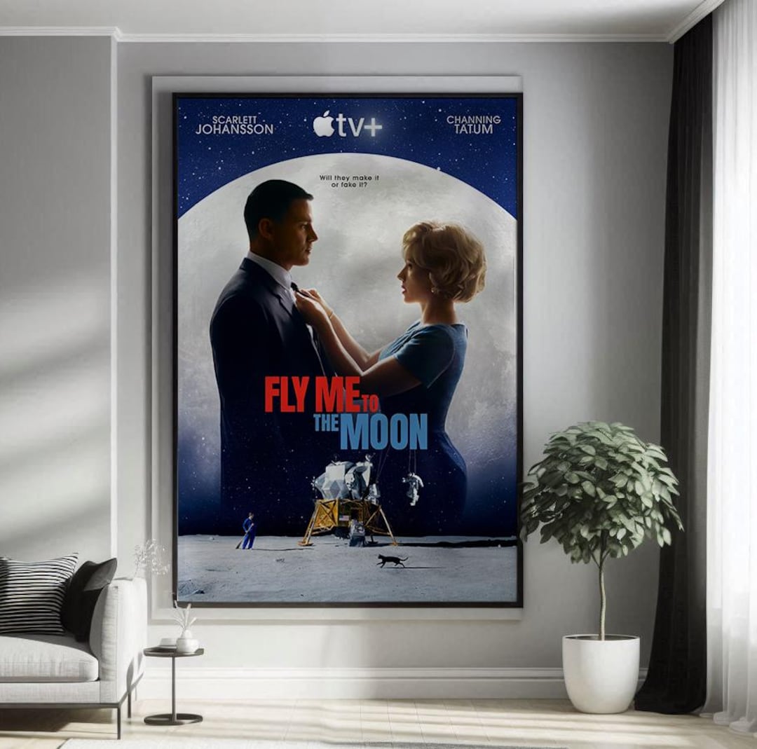 Fly Me to the Moon 2024 Movie Poster Canvas Poster Movie Poster Art ...