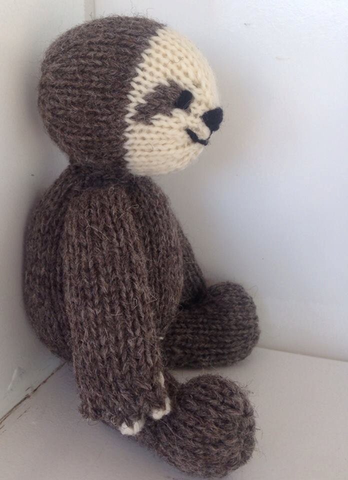 Sloth Hand Knit Stuffed Animal Plush Natural Toy Woodland Friend ...