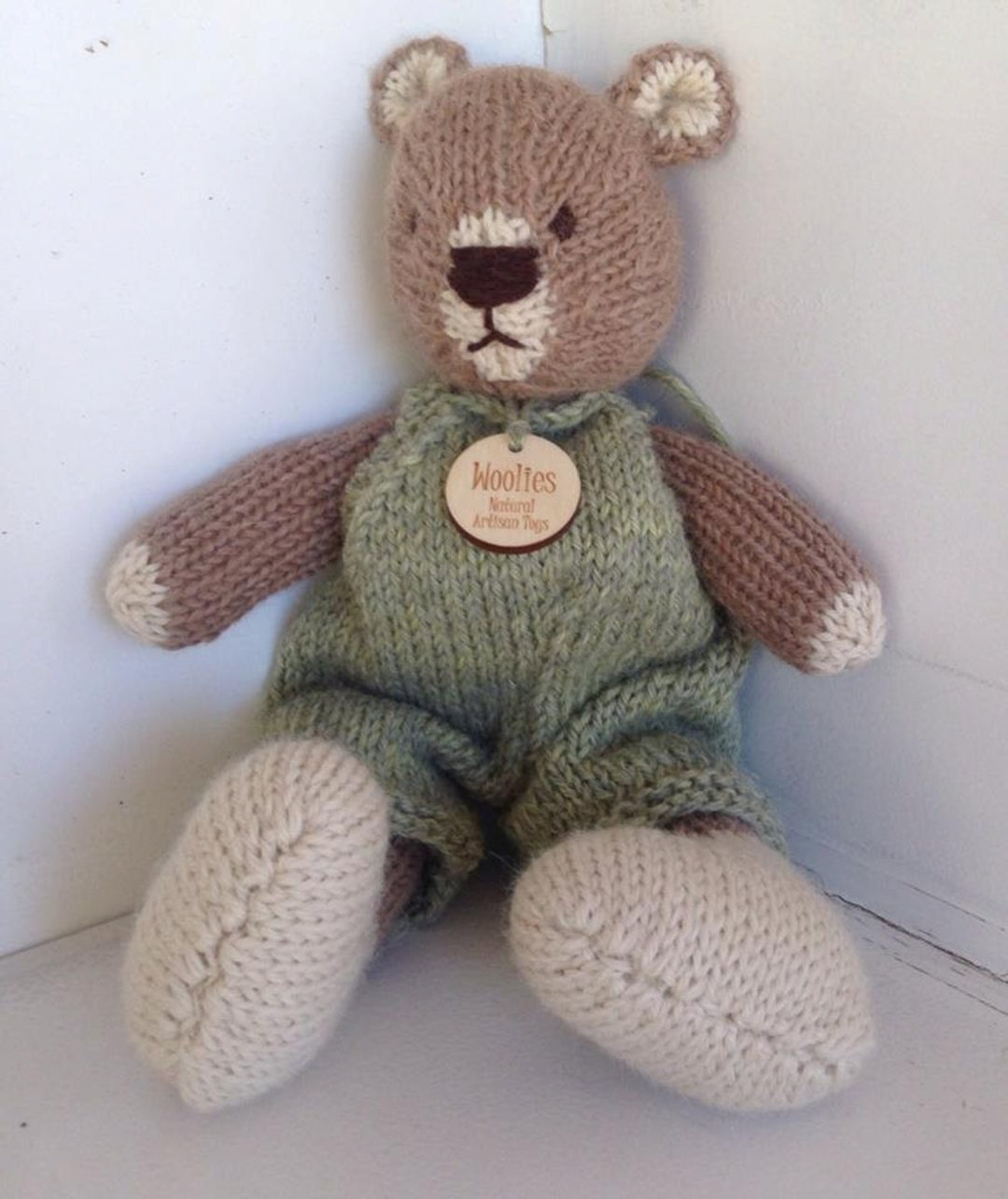 Teddy Bear Eco Kids Toy Heirloom Natural Hand Knit - Etsy