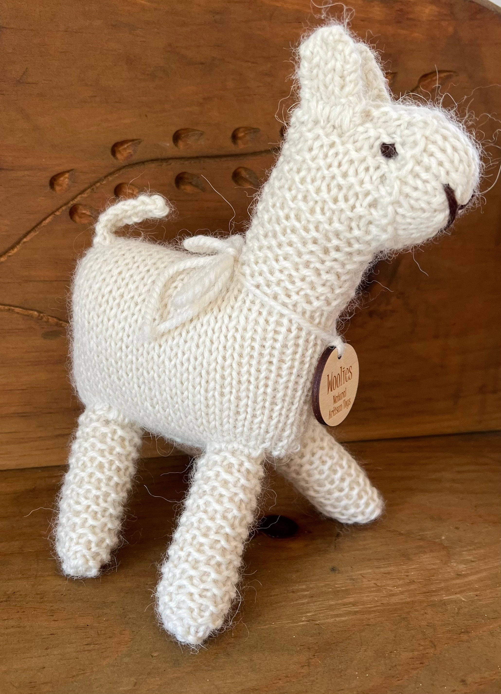 Llama Stuffed Animal Plush Toy Natural Toy Hand Knit - Etsy