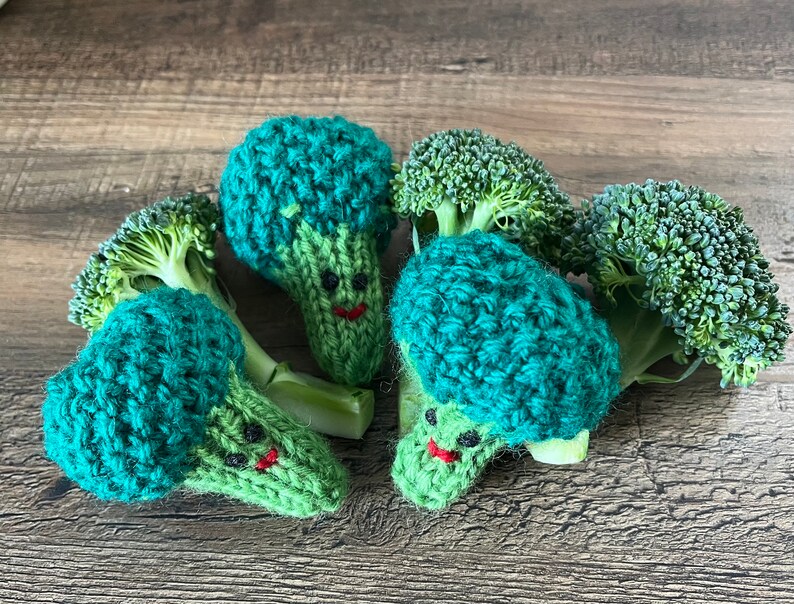 Broccoli Florets pixies Plush Toy Play Food Natural Plushies Handknit ...