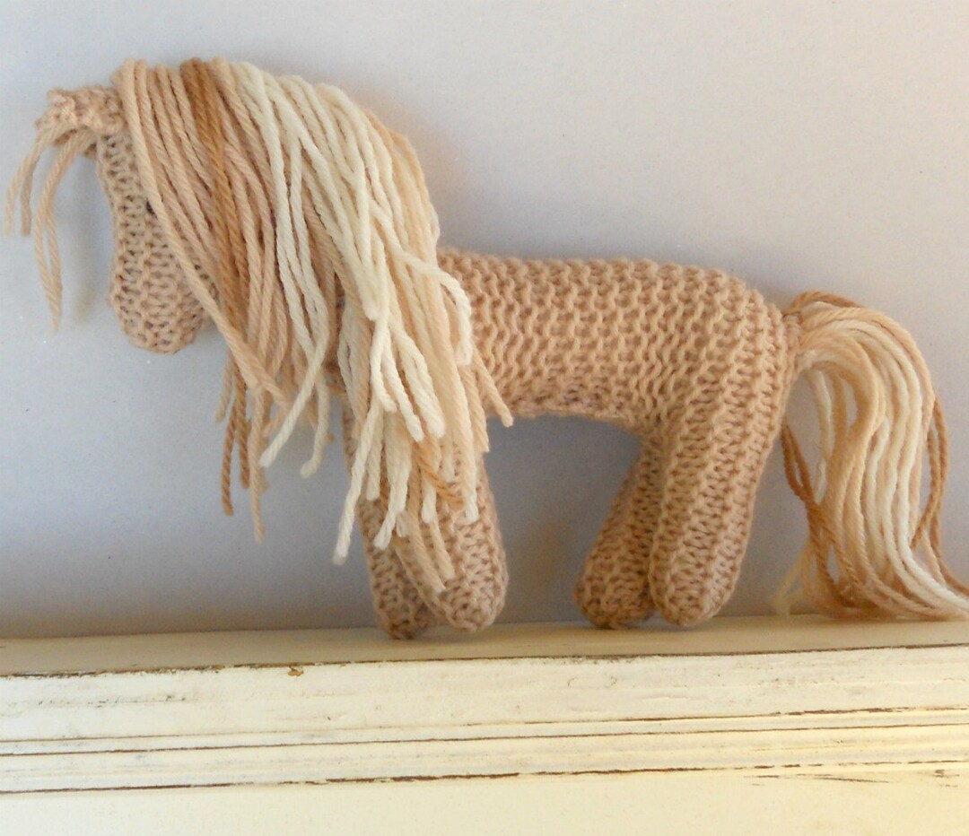 Hand Knit Wool Stuffed Animal Horse: Waldorf Eco Toy - Etsy