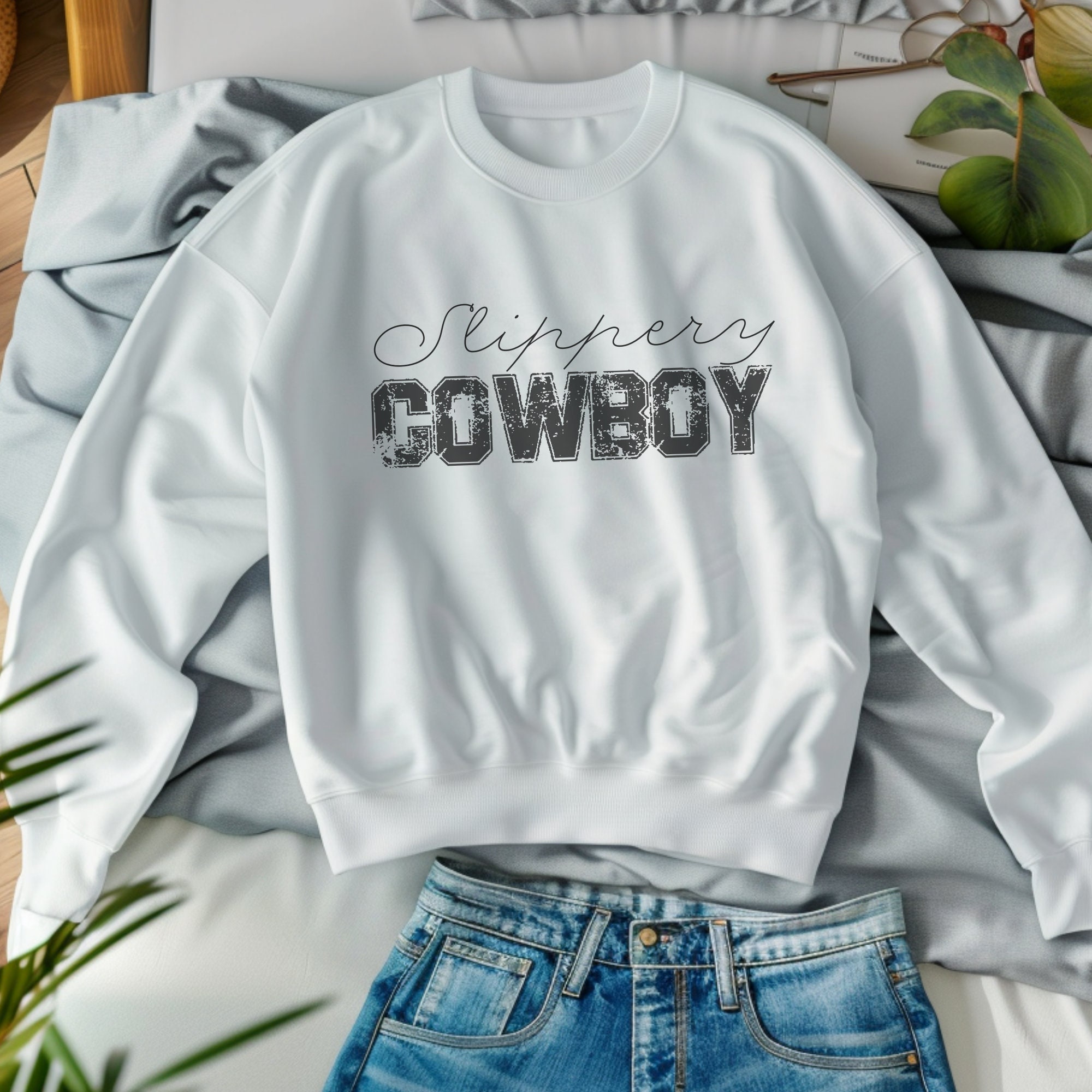 Slippery Cowboy Sweatshirt. Western Cowboys Sweatshirt, Wild West ...