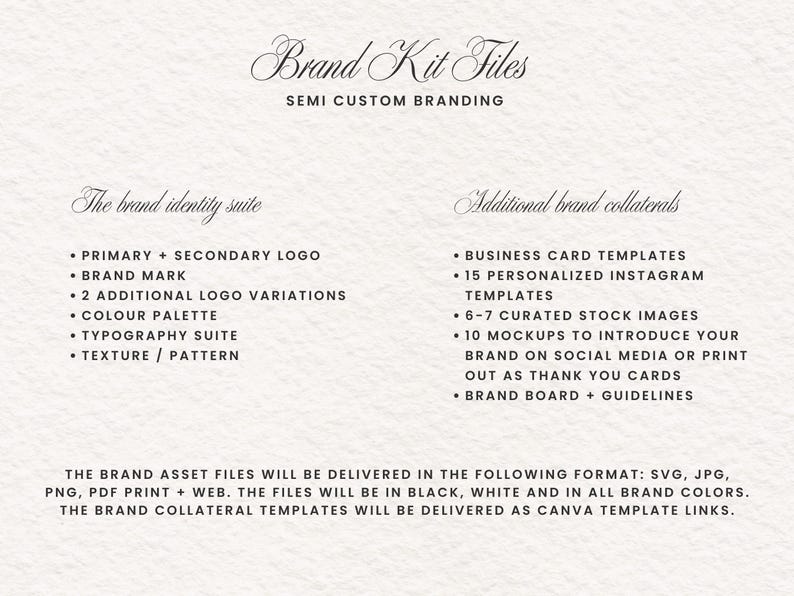 Modern Premade Brand Design Kit, Semi Custom Branding Kit, Semi Custom ...