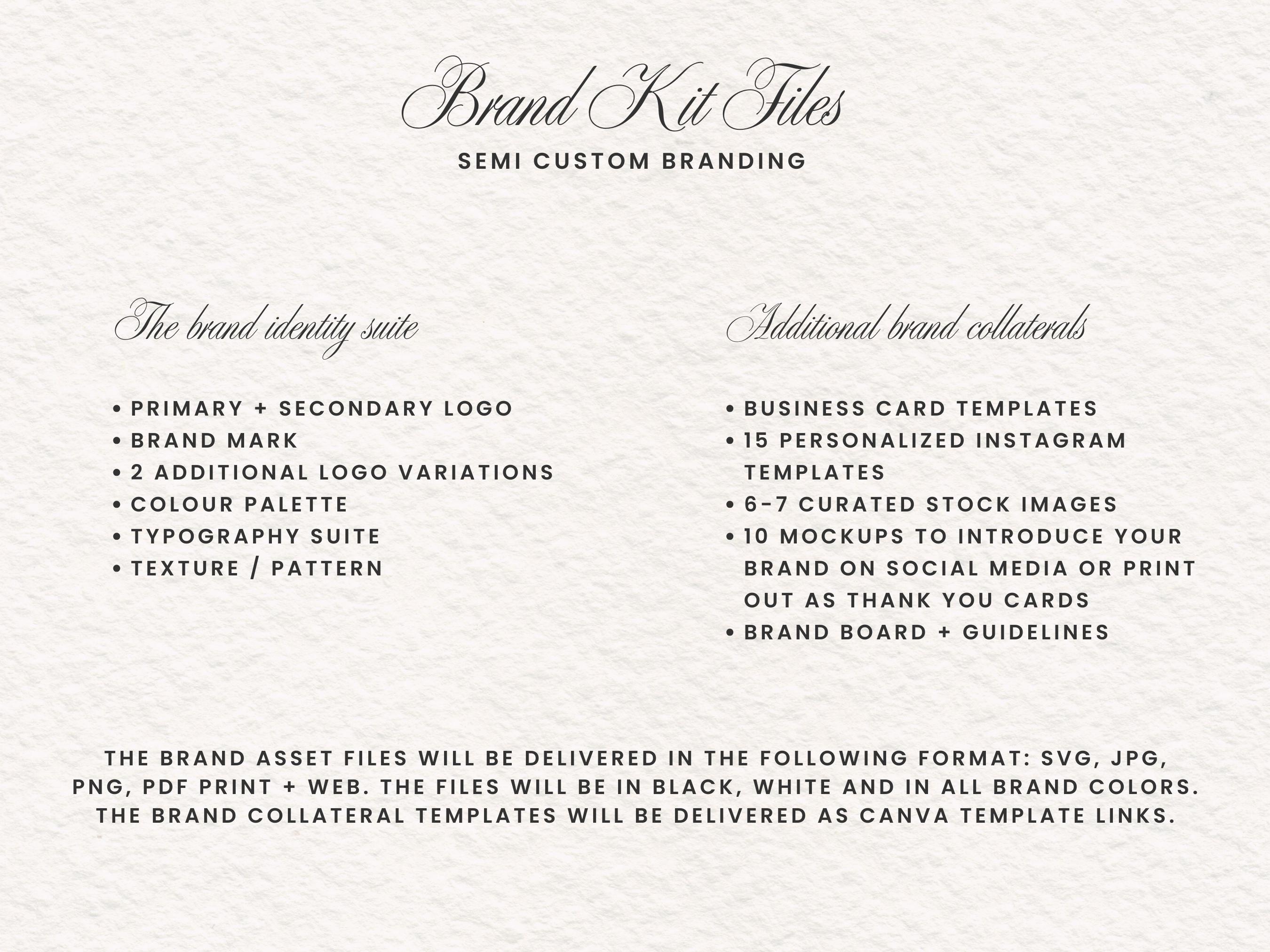 Modern Premade Brand Design Kit, Semi Custom Branding Kit, Semi Custom ...