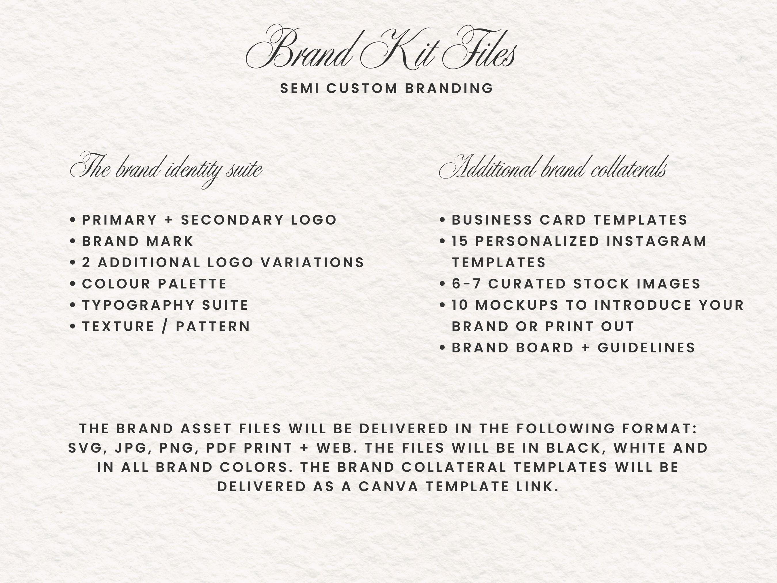 Modern Premade Brand Design Kit, Semi Custom Branding Kit, Semi Custom ...