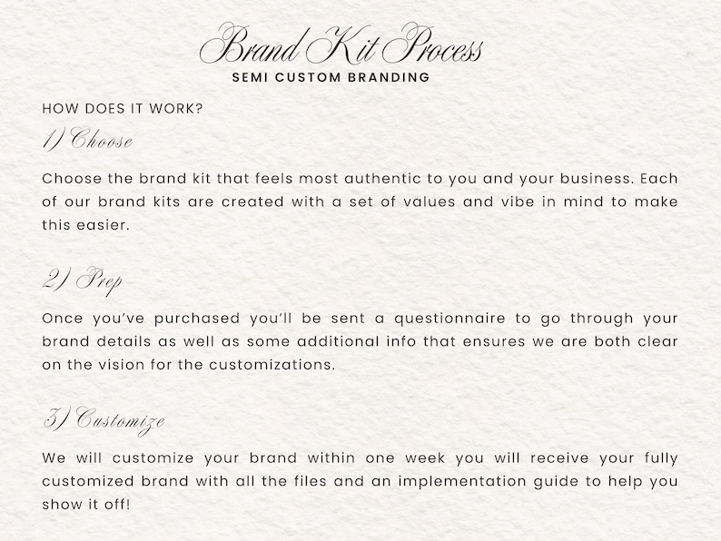 Modern Premade Brand Design Kit, Semi Custom Branding Kit, Semi Custom ...