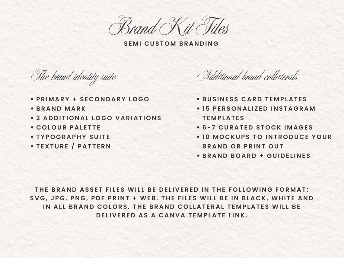 Modern Premade Brand Design Kit, Semi Custom Branding Kit, Semi Custom ...