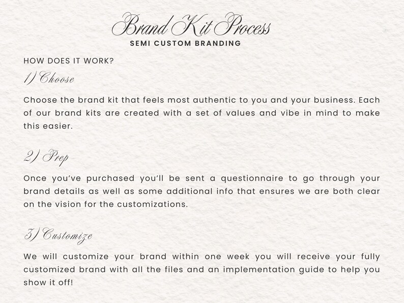 Modern Premade Brand Design Kit, Semi Custom Branding Kit, Semi Custom ...