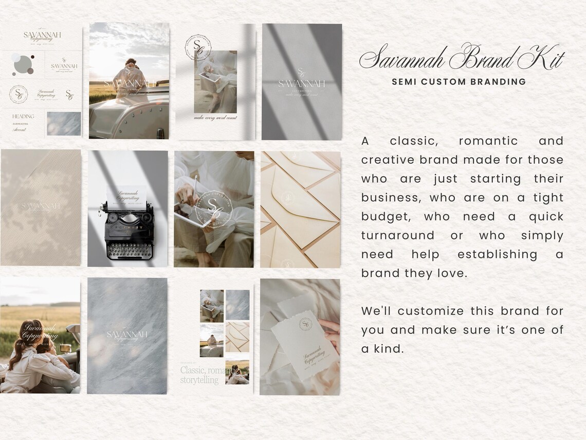 Modern Premade Brand Design Kit, Semi Custom Branding Kit, Semi Custom ...