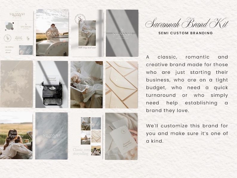 Modern Premade Brand Design Kit, Semi Custom Branding Kit, Semi Custom ...