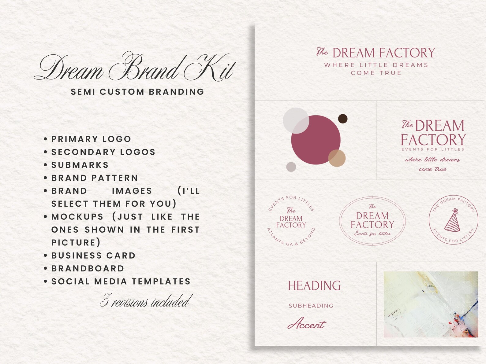 Modern Premade Brand Design Kit, Semi Custom Branding Kit, Semi Custom ...
