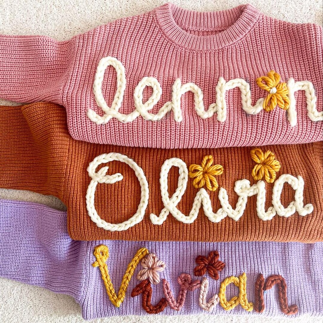 Personalized Baby Name Sweater | Embroidered Children's Sweatshirt ...