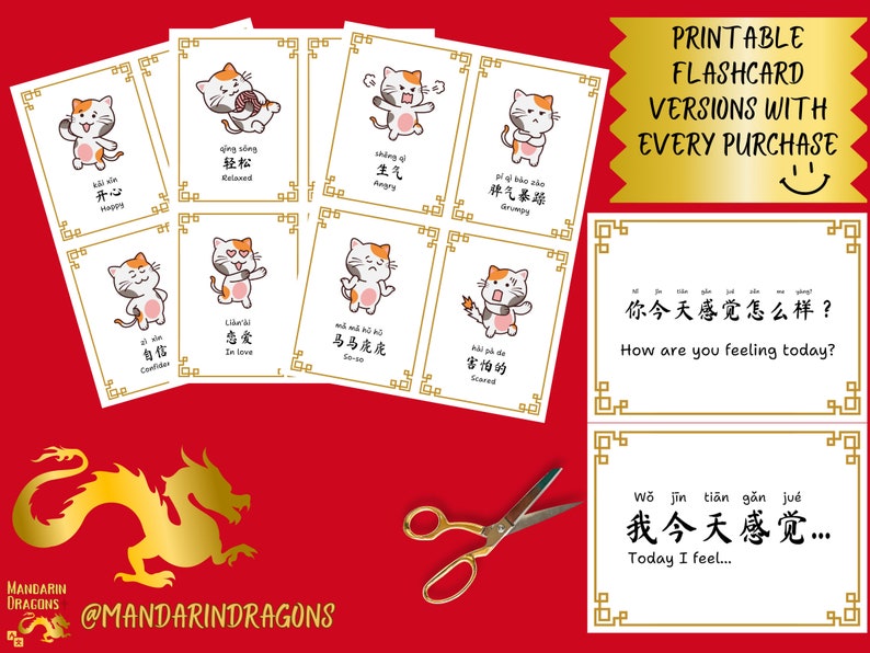 Mandarin Chinese Learning Poster How Do You Feel Simplified Mandarin ...