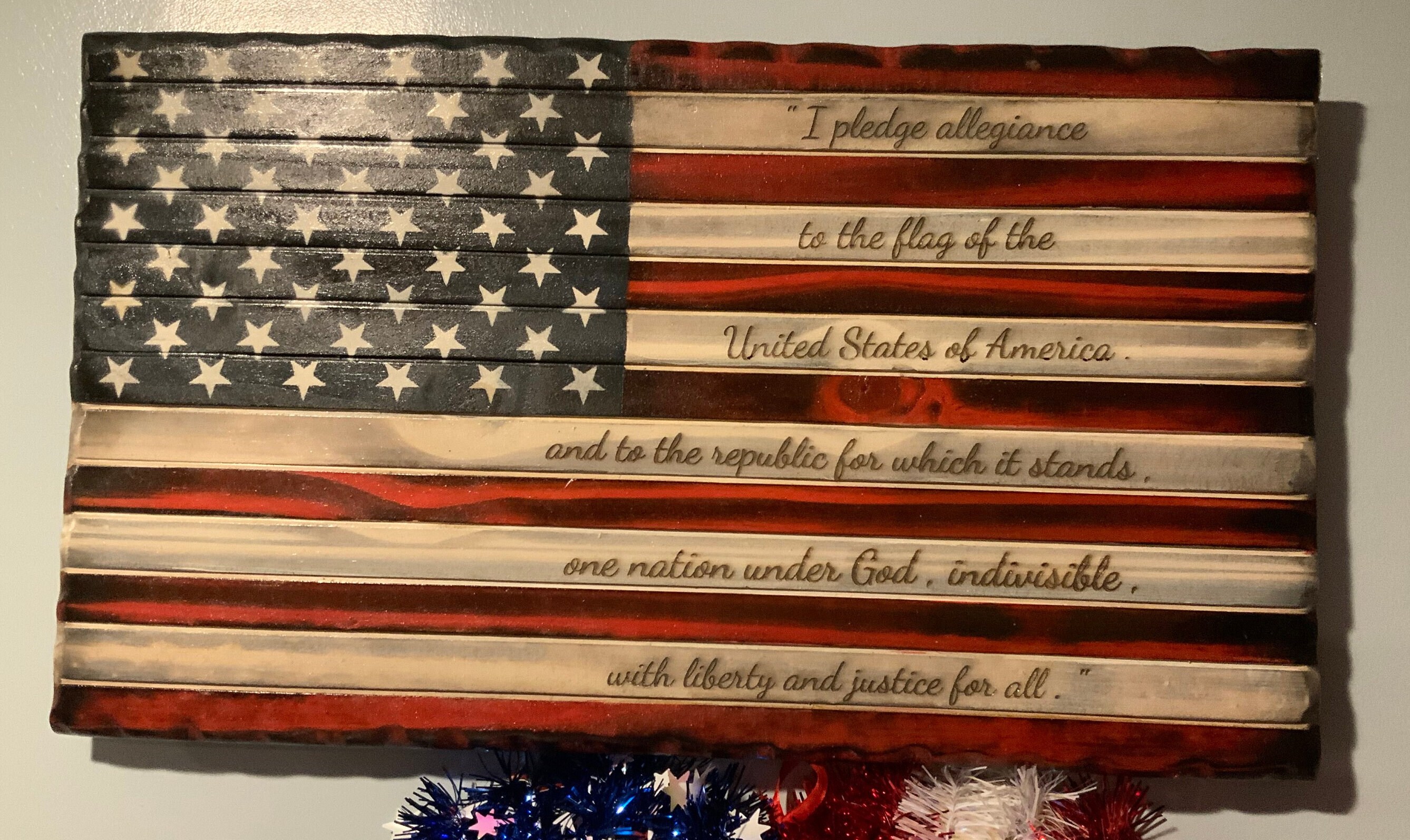 Pledge of Allegiance Wood Flag - Etsy