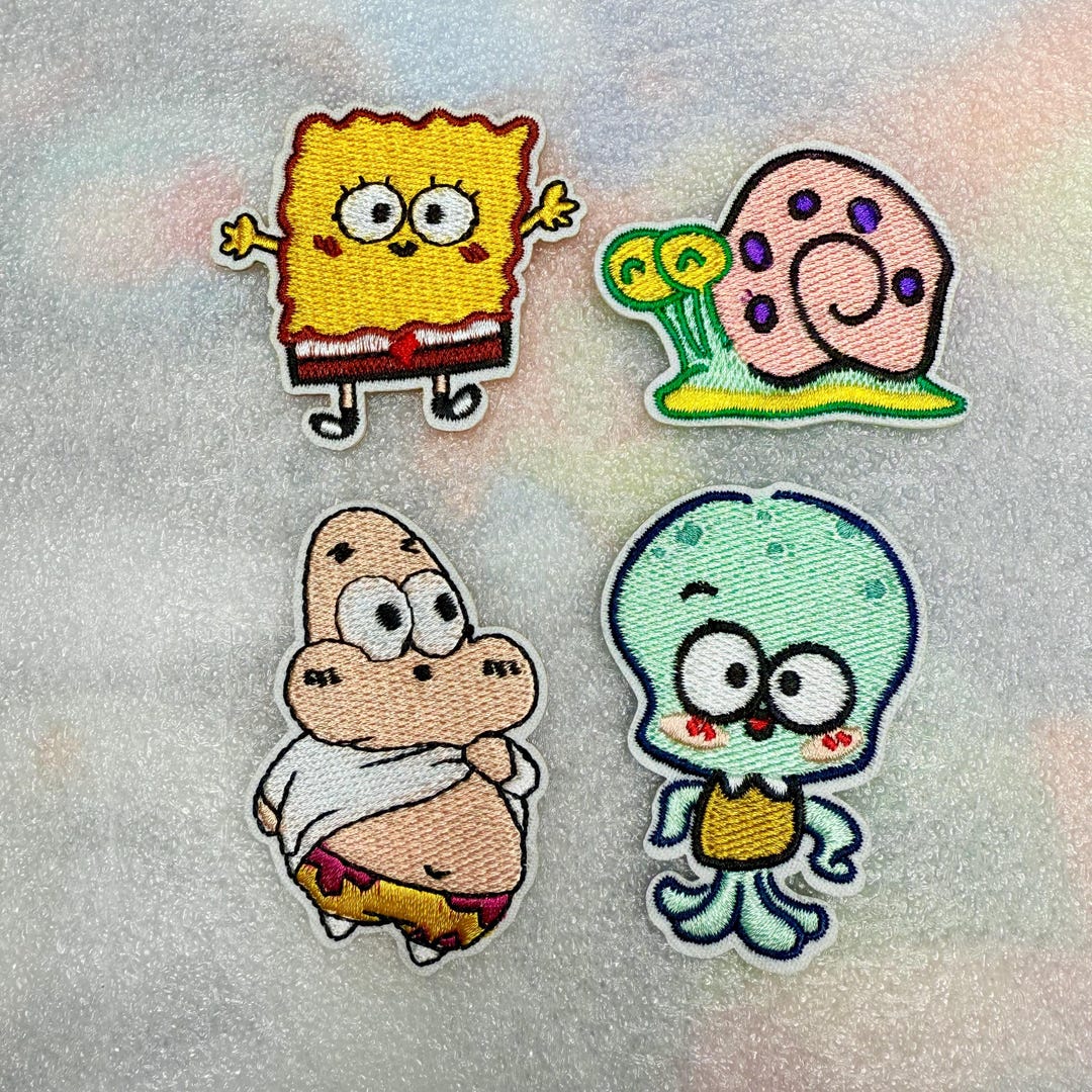 Spongebob Iron on Embroidered Fabric Patch Iron on Patch Crafts DIY - Etsy
