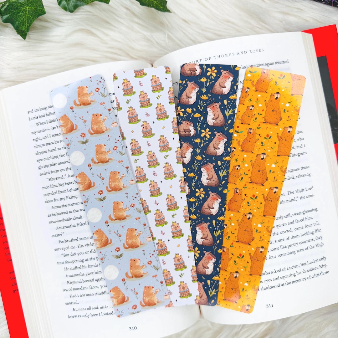 Capybara Bookmark / Cute Capybara Bookmark / Double Side Bookmark - Etsy
