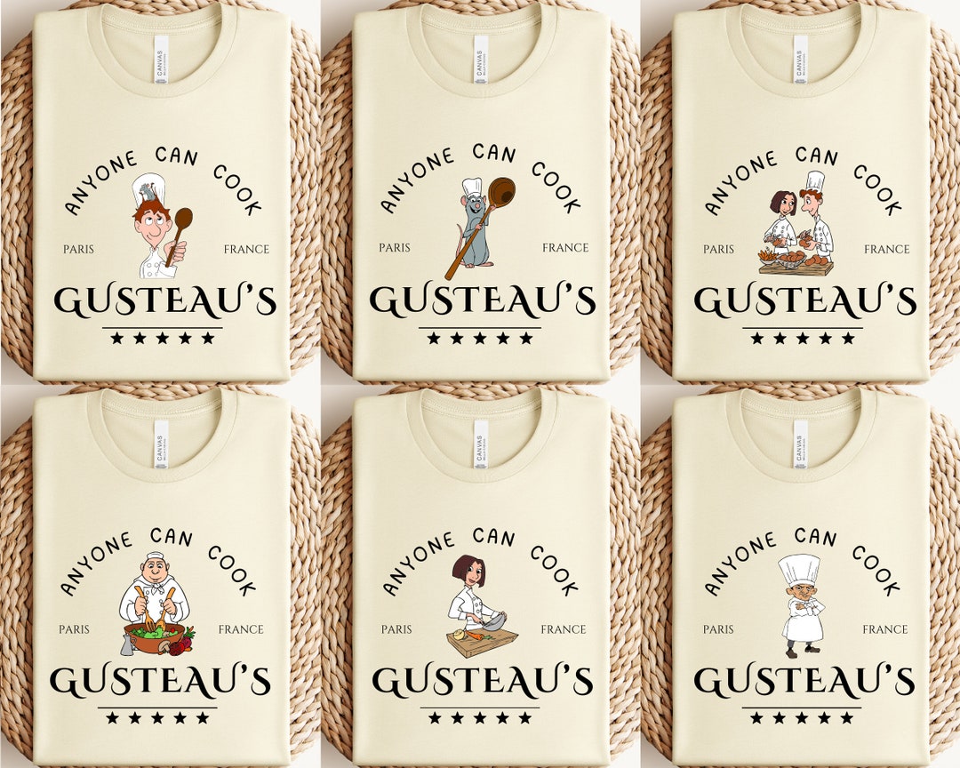 Personalized Anyone Can Cook Shirt, Ratatouille Characters Shirt, Chef ...