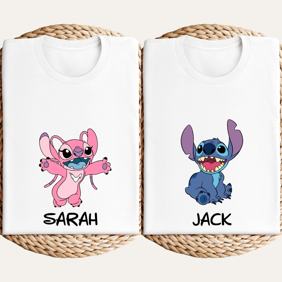 Custom Stitch and Angel Shirt, Couple Disney Shirt, Custom Stitch Angel ...