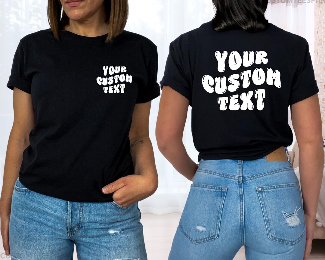 Custom Text Shirt, Wavy Text T-shirt, Personalized Text Shirt, Custom ...