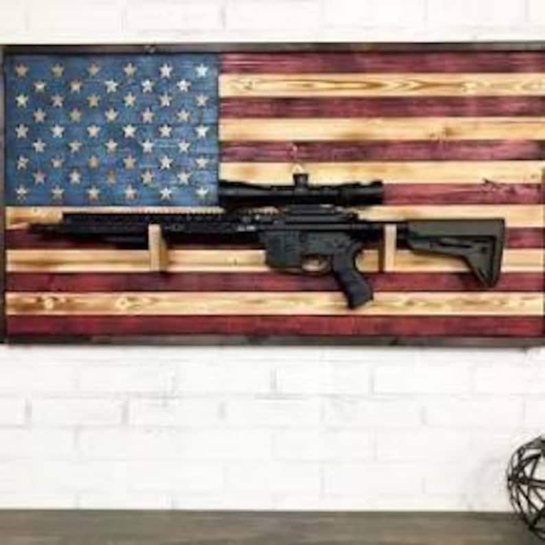 Wooden American Flag Gun Rack - Etsy