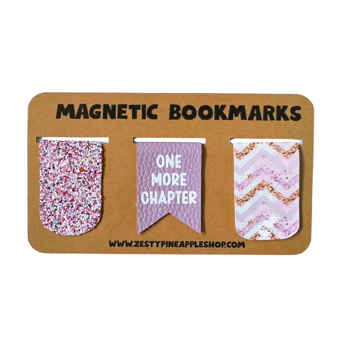 Glitter & Gold Theme Magnetic Fold Over Bookmark Set - Etsy