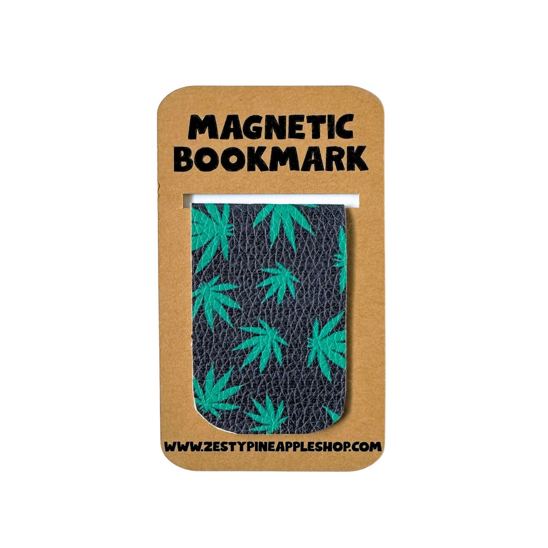 Weed Marijuana Themed Custom Fold Over Magnetic Bookmark - Etsy