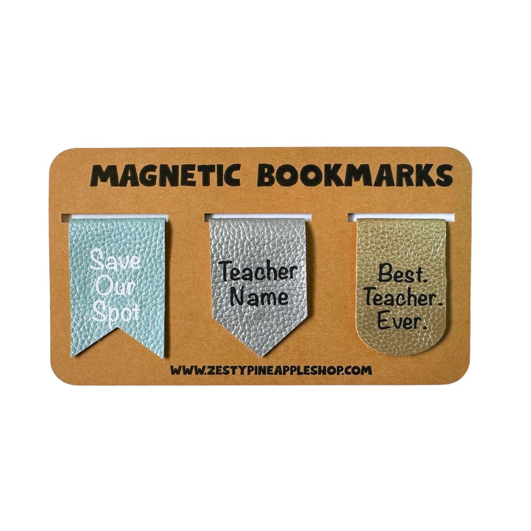 Personalised Teacher Appreciation Gift Magnetic Fold Over Bookmark Set ...