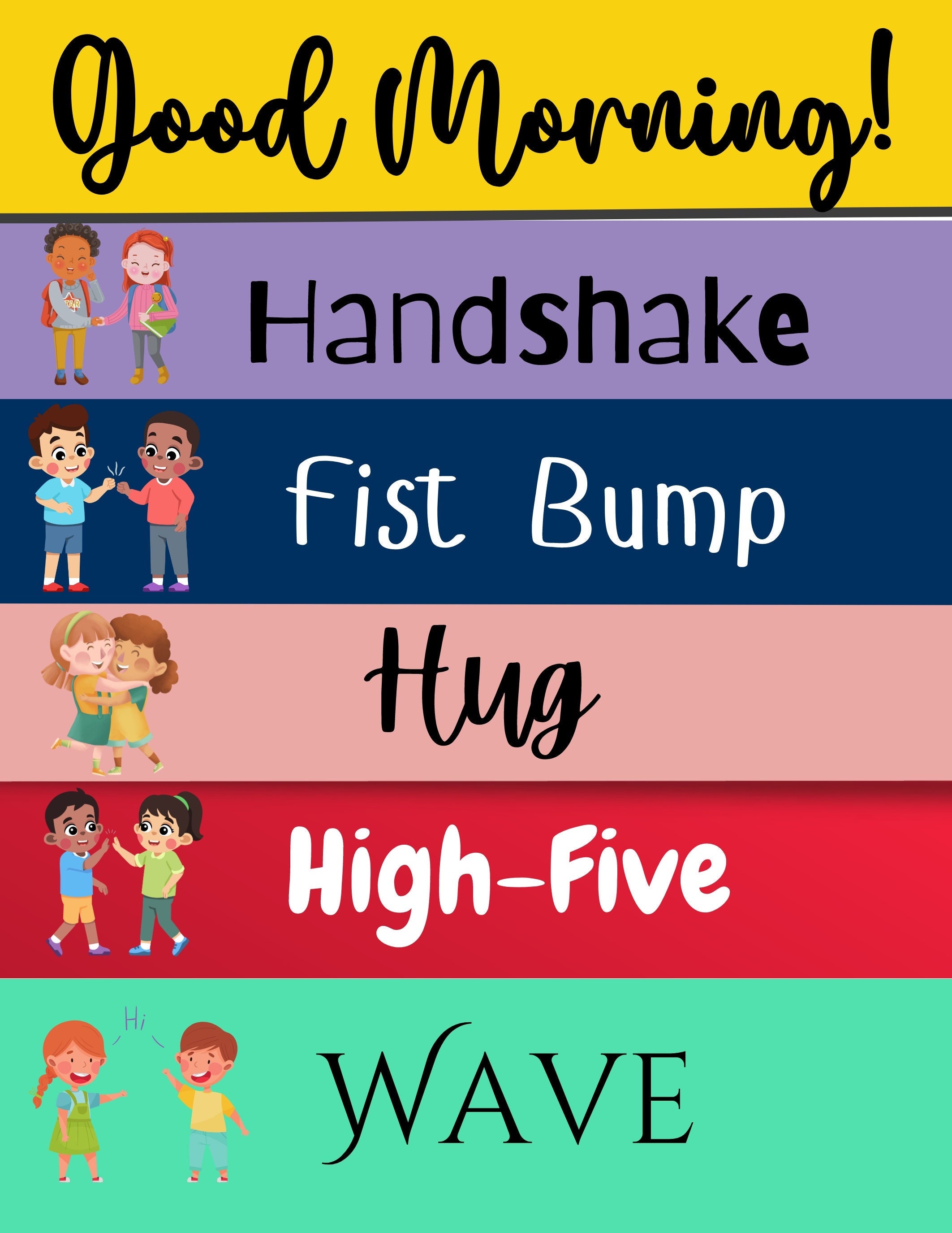 Interactive Morning Greeting Chart for Young Learners | Kindergarten ...