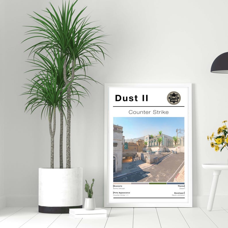CSGO Map Dust 2 Game Posters | Minimalist Vertical |digital Download ...