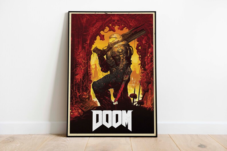Doom Poster Video Game Art Gaming Room Decor Printable Custom Gift ...