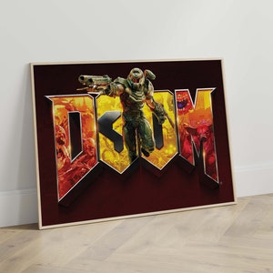 Doom Poster Video Game Art Gaming Room Decor Printable Custom Gift ...