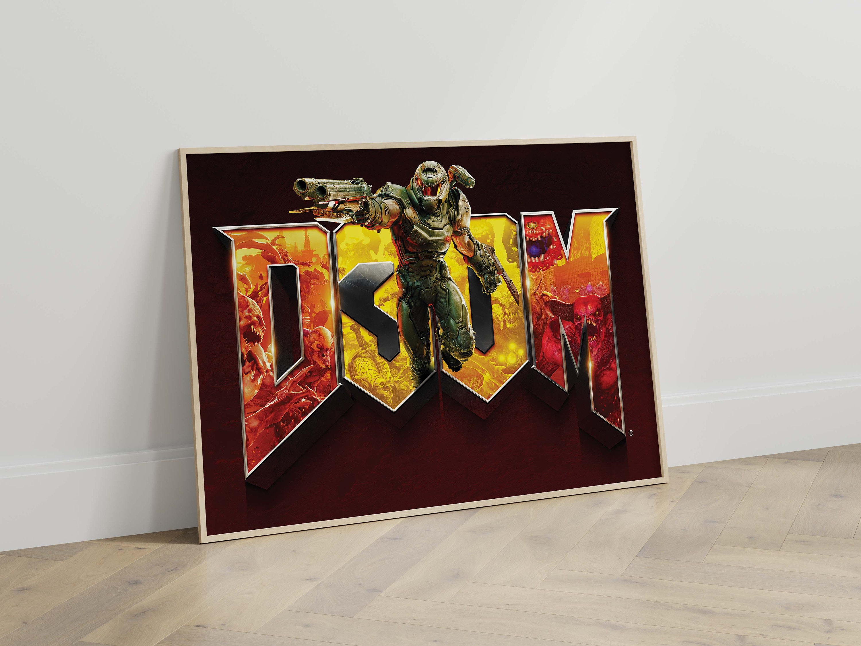 Doom Poster Video Game Art Gaming Room Decor Printable Custom Gift ...