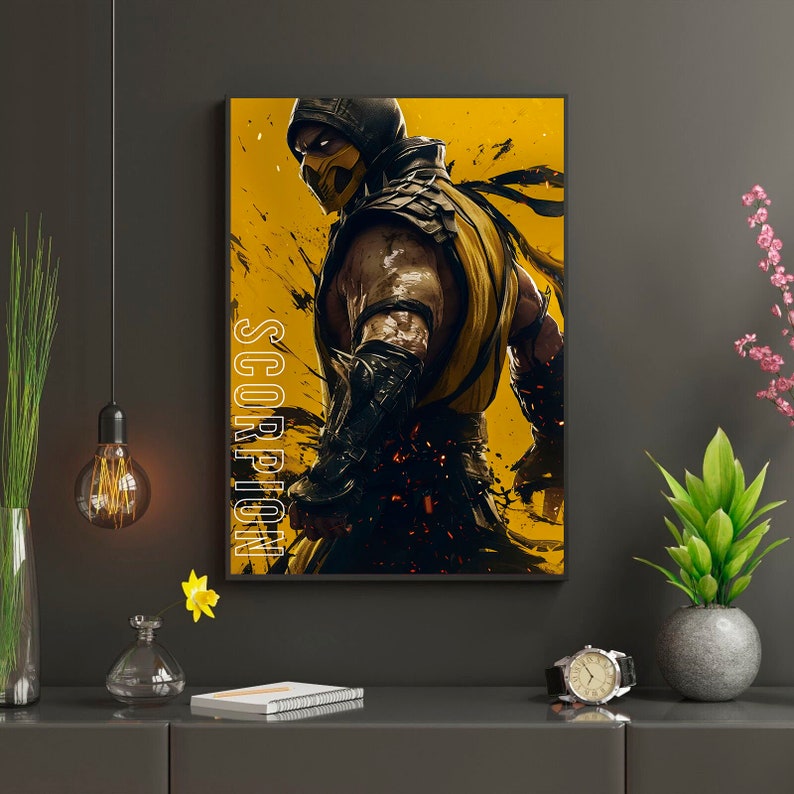 Scorpion Mortal Kombat Posters Game Room Decor Wall Decor Digital Print ...