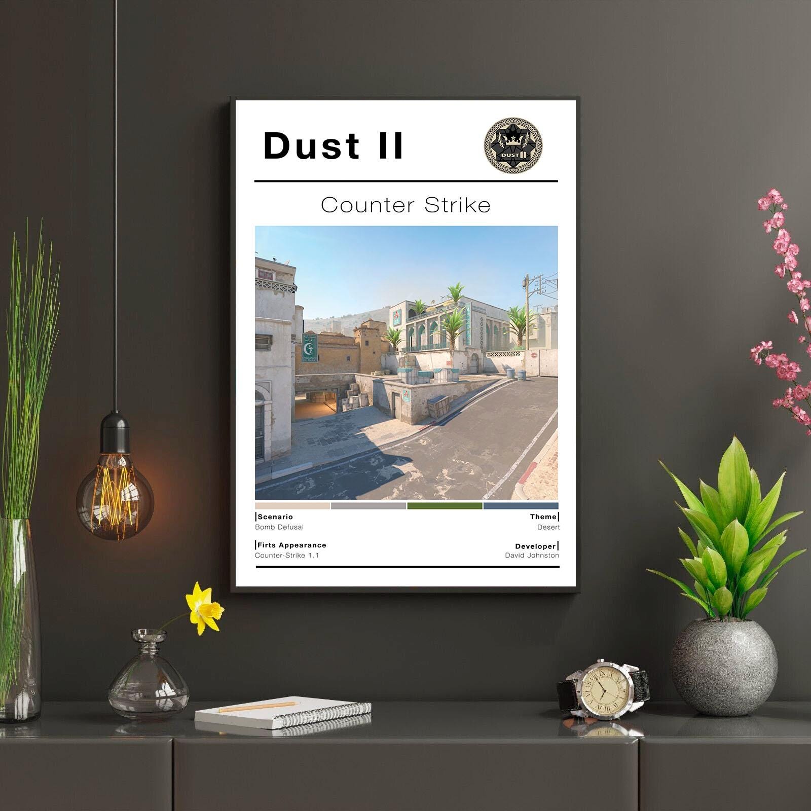 CSGO Map Dust 2 Game Posters | Minimalist Vertical |digital Download ...