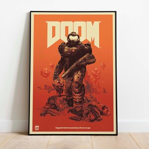 Doom Poster Video Game Art Gaming Room Decor Printable Custom Gift ...