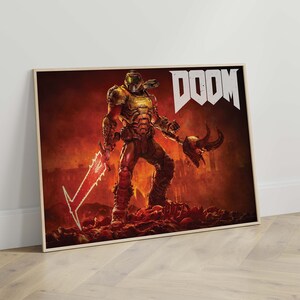 Doom Poster Video Game Art Gaming Room Decor Printable Custom Gift ...