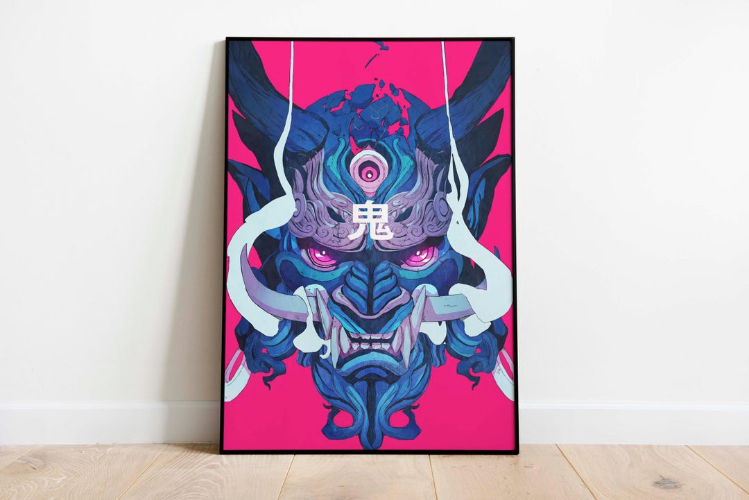 Samurai Demon Art Japanese Poster | Printable Wall Art Decor | Japanese ...