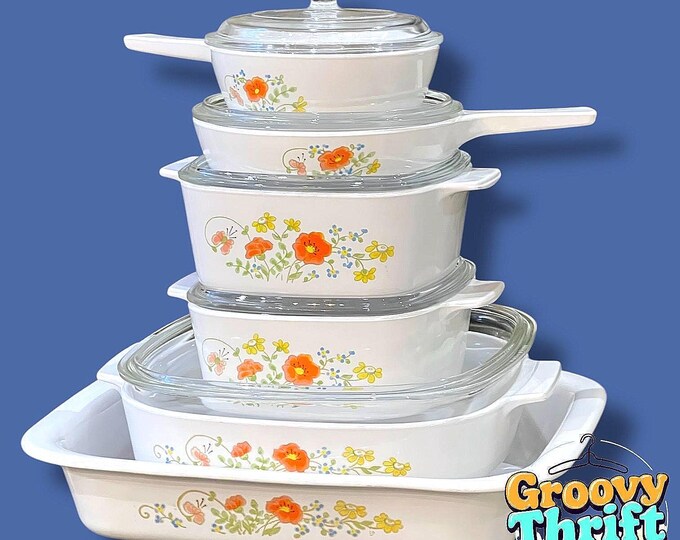 Vintage Floral 70's Wildflower Poppy Corning Ware | Replacement Retro ...