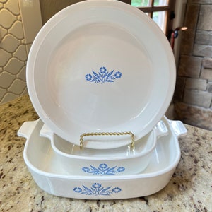 Vintage Corning Ware Pyrex Blue Cornflower Pattern 1980's Small 1 Quart ...